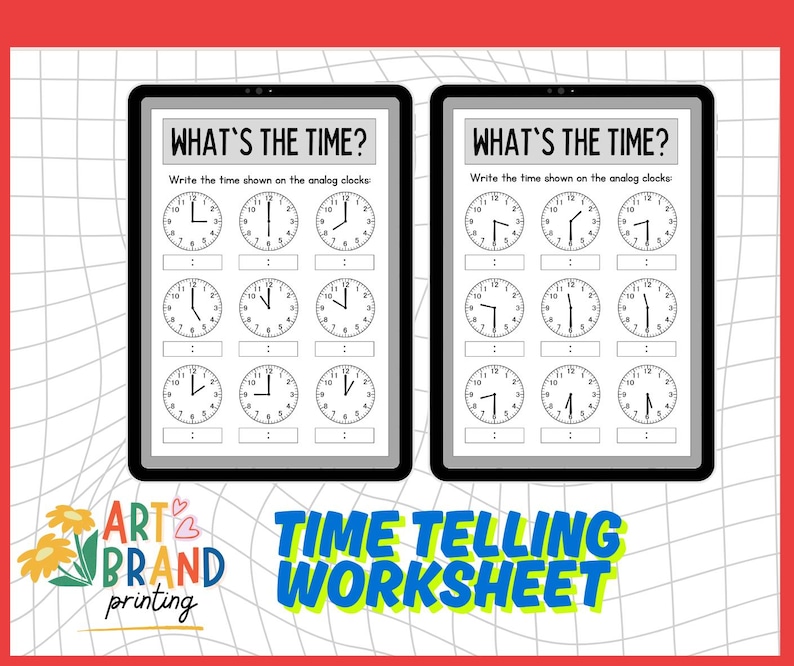 Printable Telling Time Worksheets for Kids | Learn to Tell Time With ...
