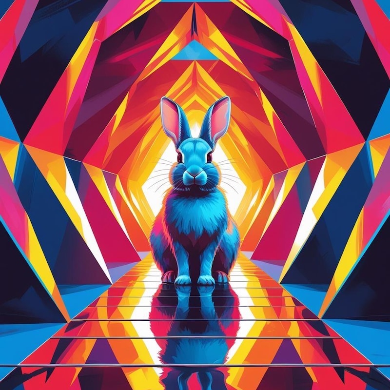 Geometric Rabbit - Etsy