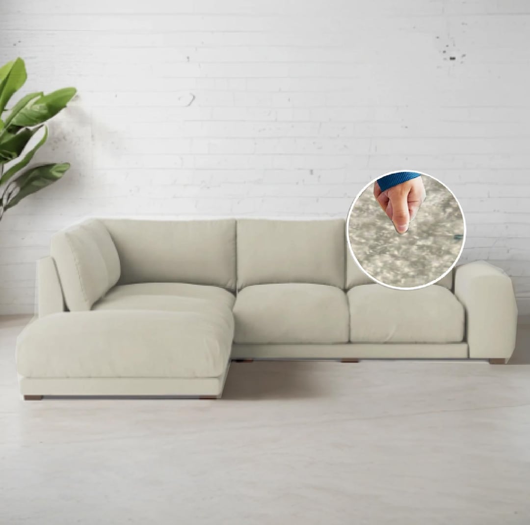 Custom Bouclé L Shape Sofa Cover: Modern Textured Slipcover - Etsy