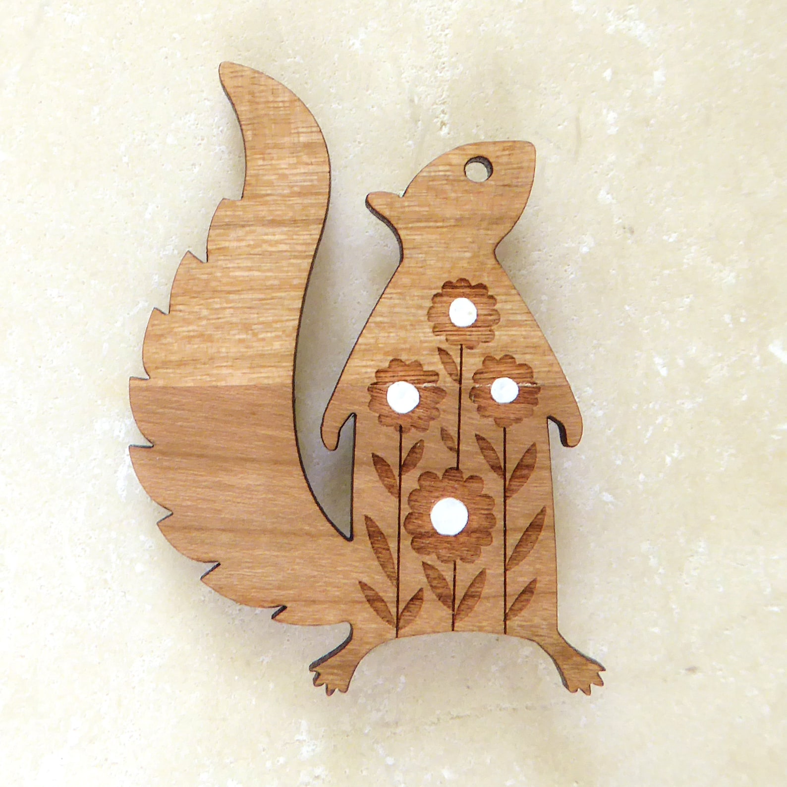 Hand Painted & Etched Cherry Wood Woodland Animal Sassy - Etsy