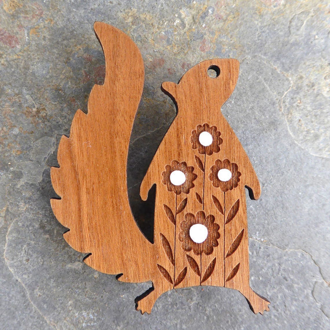 Hand Painted & Etched Cherry Wood Woodland Animal Sassy - Etsy