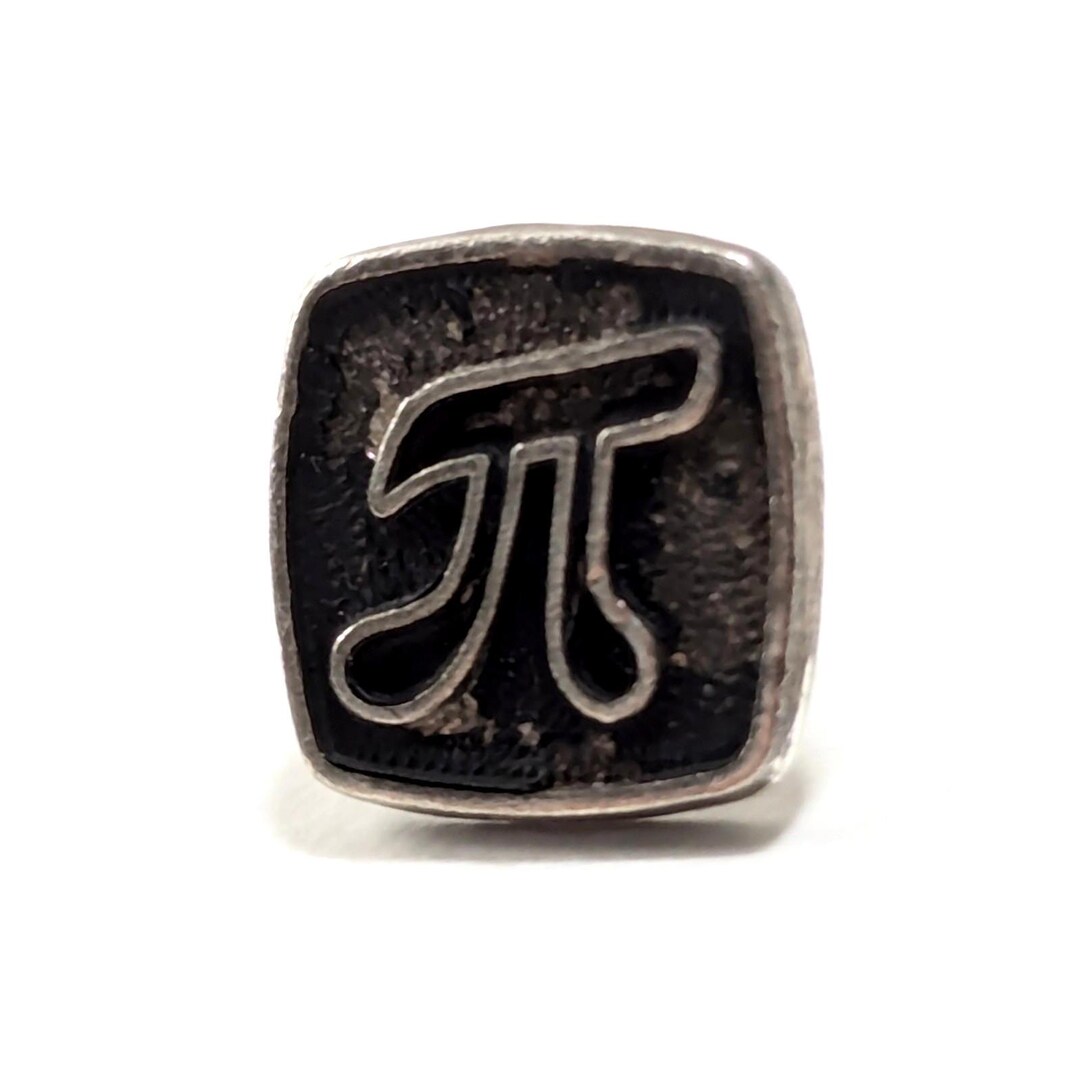 Sterling Silver Pi Symbol Lapel Pin Greek Alphabet Square Rounded ...