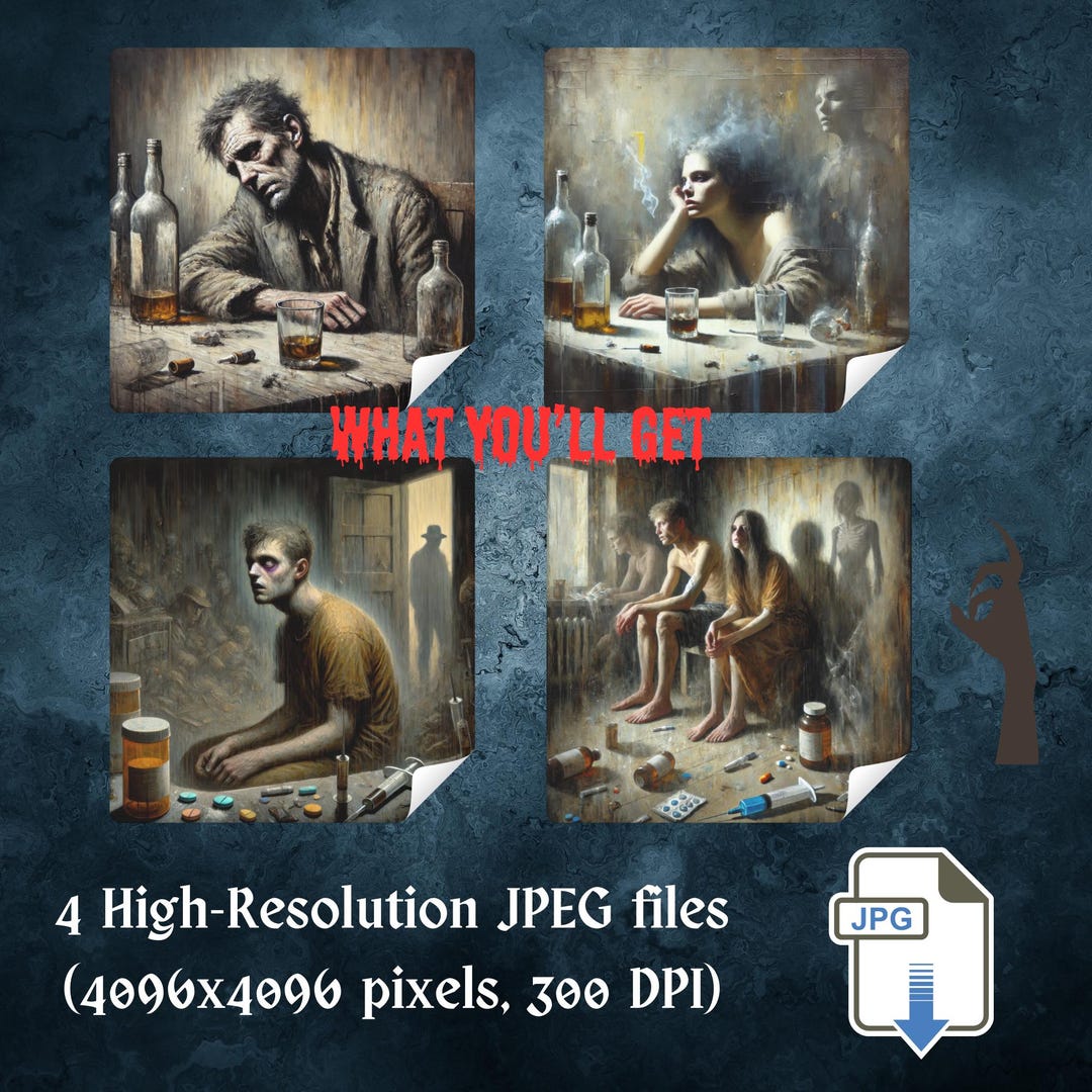 DIGITAL DOWNLOAD | Creepy Horror Digital Download Art Print – Addiction ...