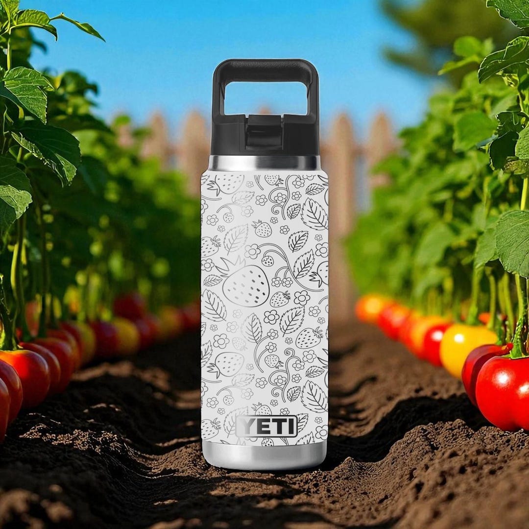 Engraved Strawberry Water Bottle Cute Fruit Theme Stainless Steel Engraved Strawberry Water Bottle Cute Fruit Theme Stainless Steel