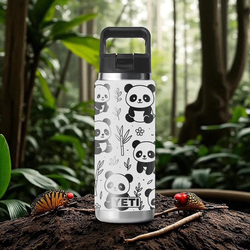 Panda Water Bottle - Etsy