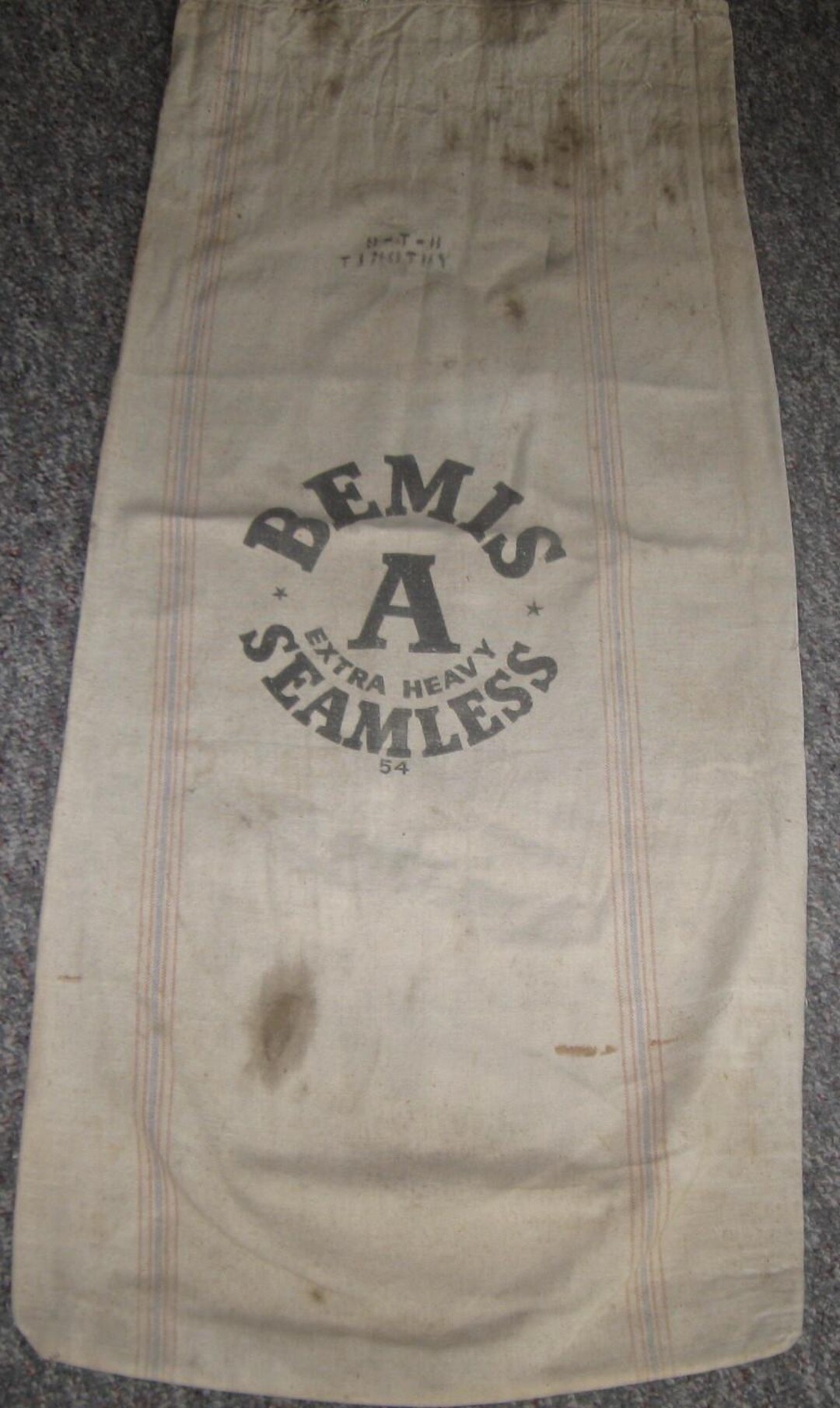 Vintage Heavy Bemis Seamless Stripes Grain Bag Sack Feedsack ...