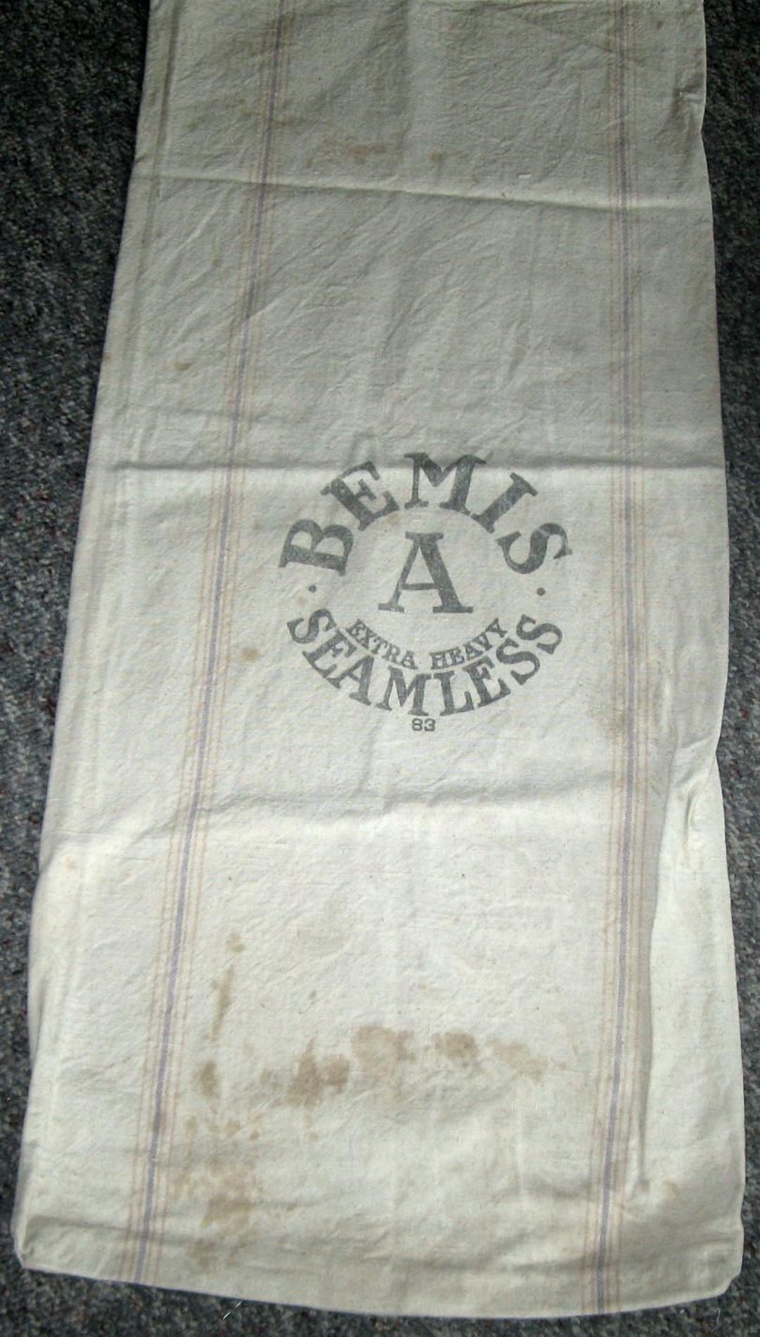Vintage Heavy Bemis Seamless Stripes Grain Bag Sack Feedsack ...