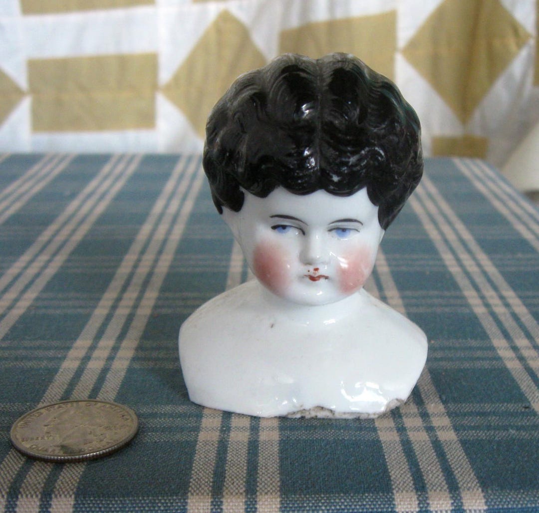 Antique Vintage Vintage Blue Eyed China Head Miniature Doll Head - Etsy
