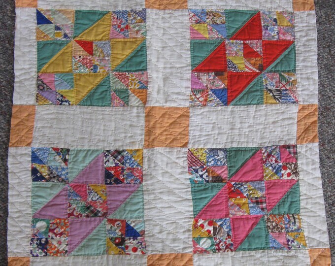 Vintage Quilt Piece Repurpose Patchwork Cutter Quilt - Etsy