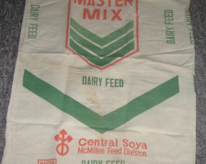 Vintage Master Mix Dairy Feed Seed Feedsack Grain Advertising Bag Sack ...