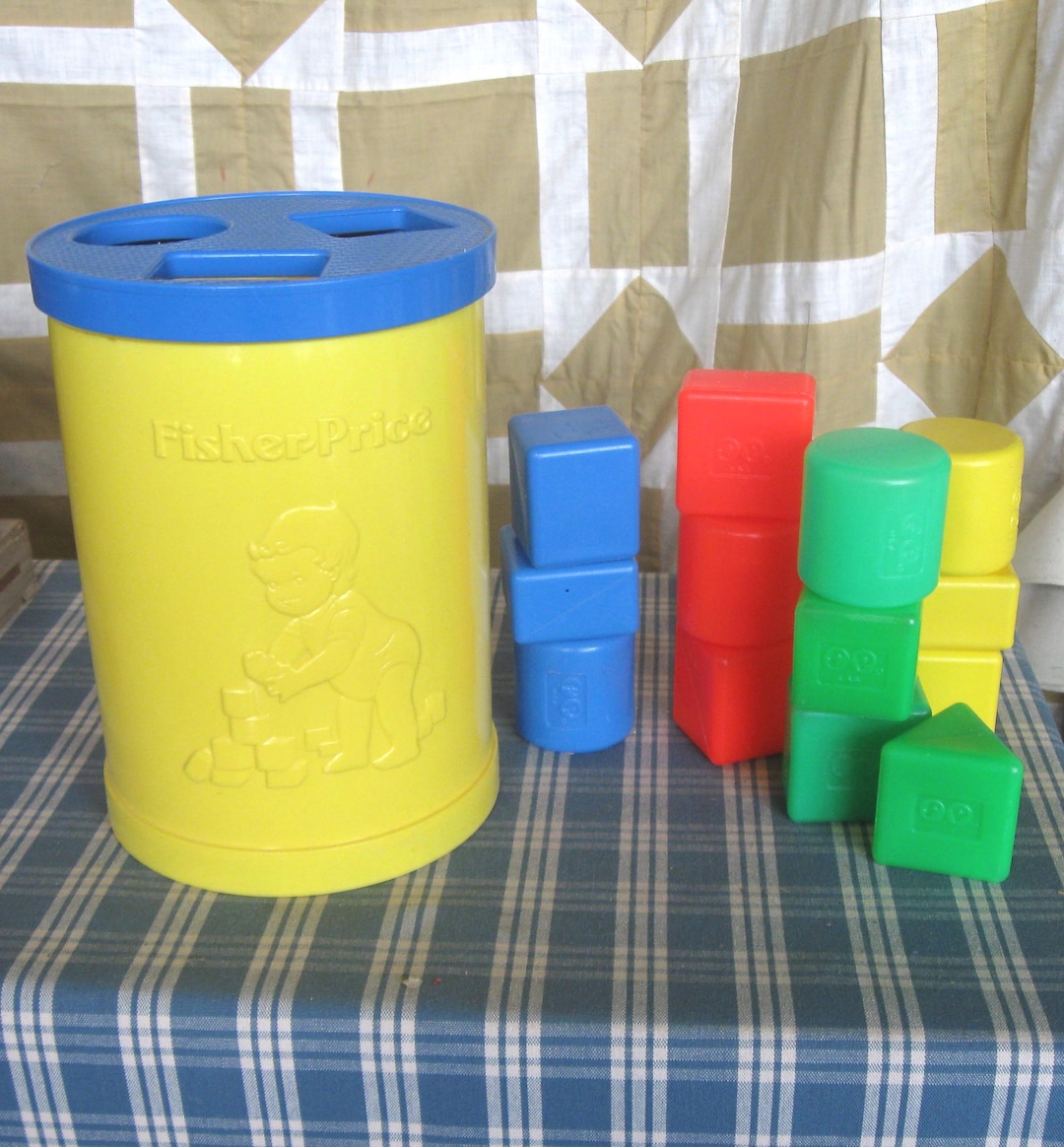 Fisher Price Blocks Shape Sorter 1977 Baby Toddler Blocks #414 - Etsy
