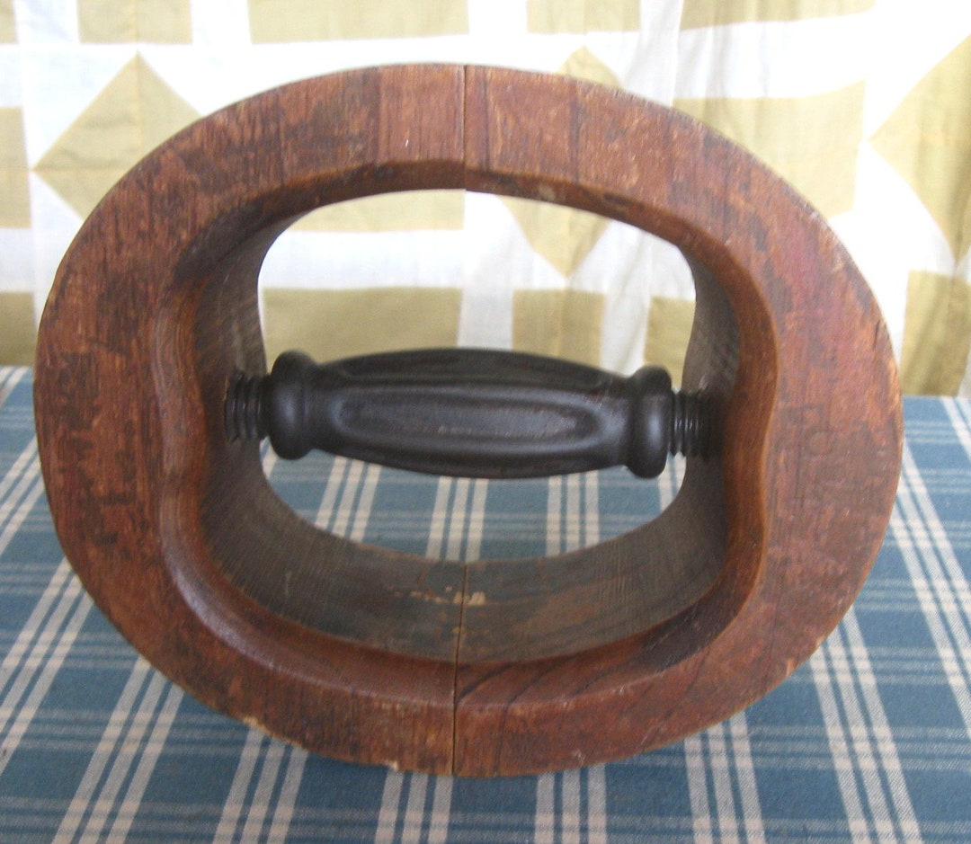 Vintage Millinery Wooden Hat Form Mold Stretcher Sizer Tool Size 6 3/4 ...