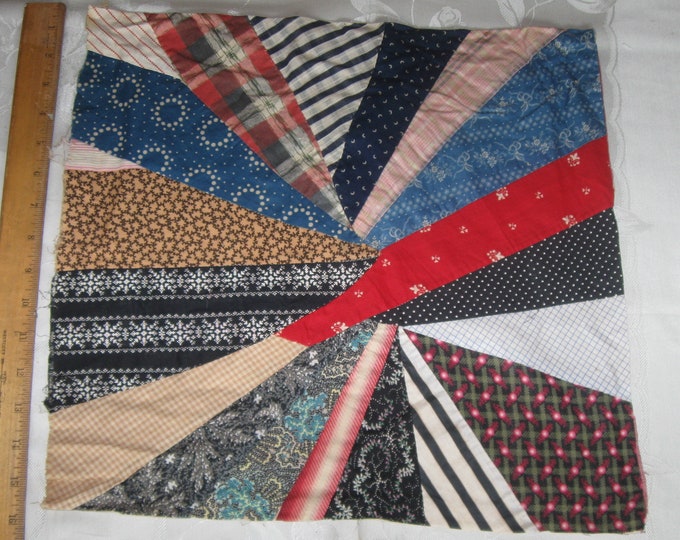 Vintage Antique Quilt Piece Repurpose Primitive Patchwork Cutter Quilt ...