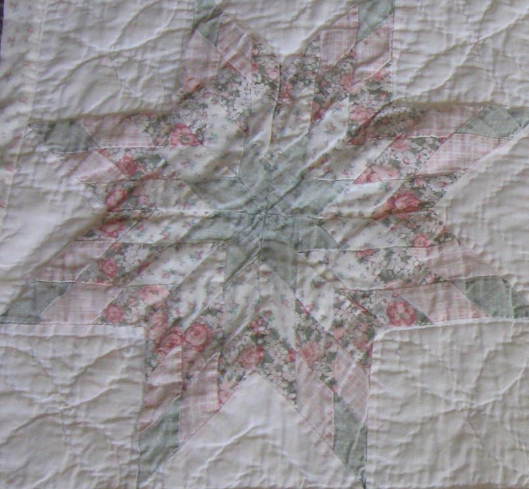 Vintage Quilt Piece Repurpose Primitive Patchwork Star Cutter Quilt 30 ...