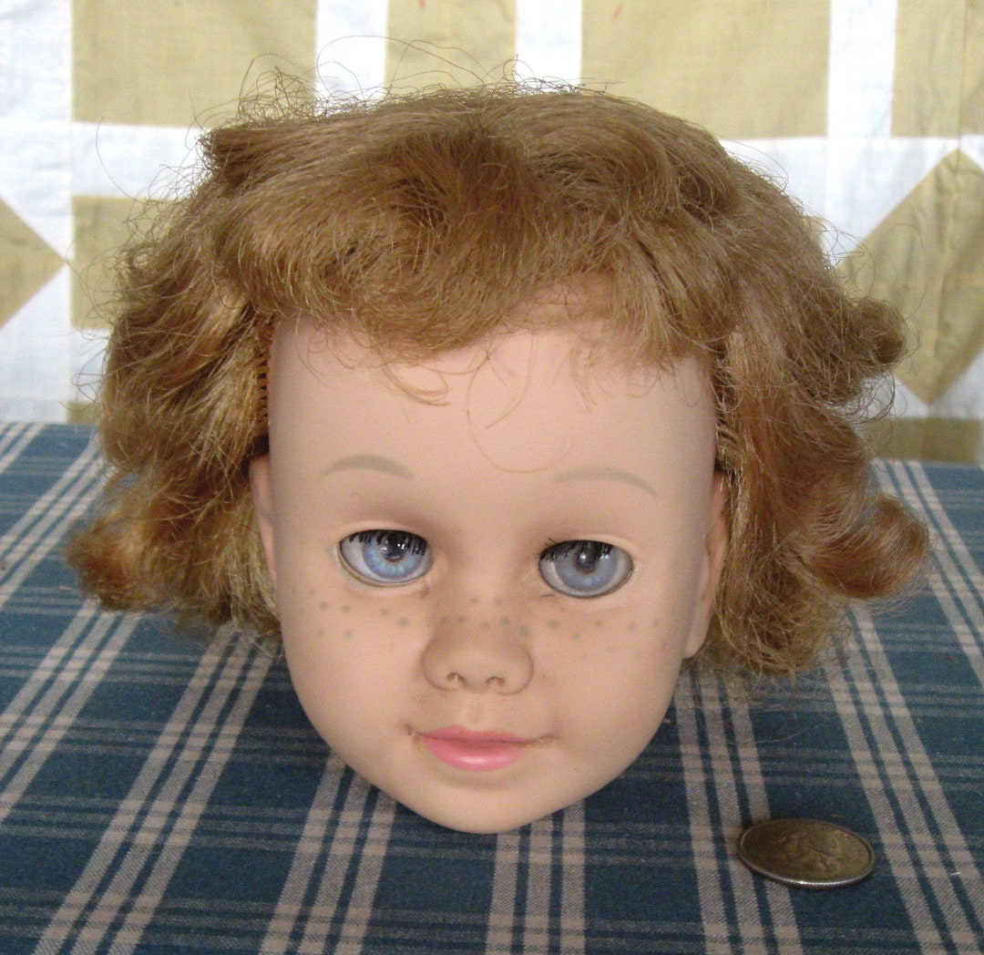 Vintage Chatty Cathy Baby Doll Head Doll Parts Altered Art Assemblage ...
