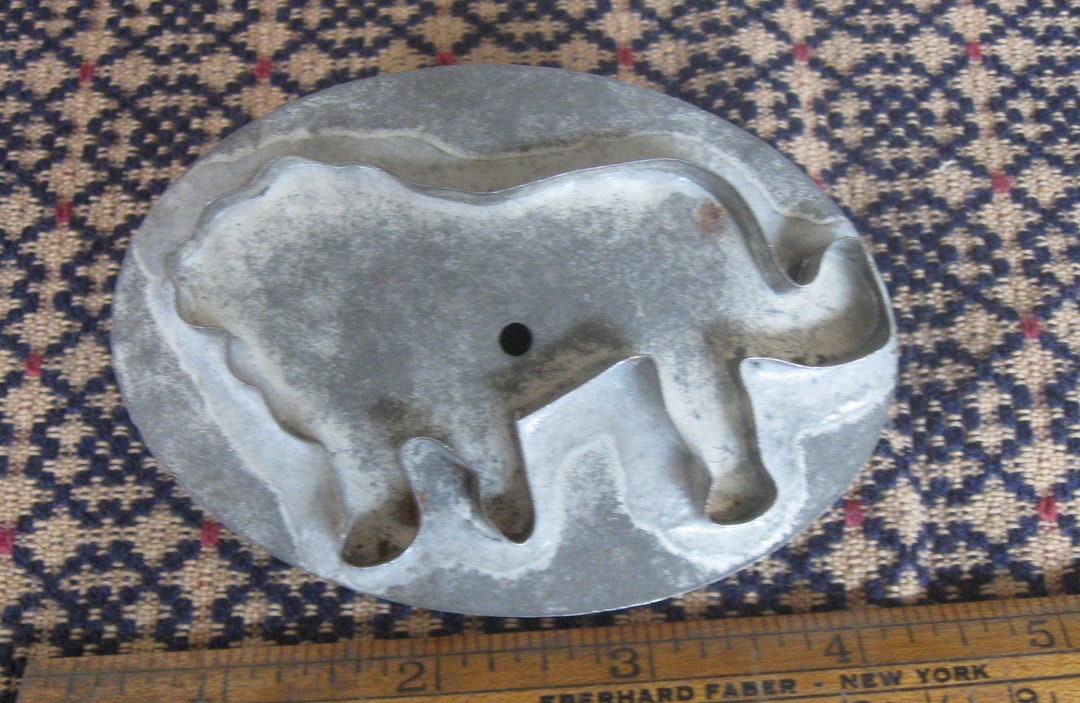 Vintage Tin Lion Cookie Cutter Primitive Flatback Rustic Farmhouse ...