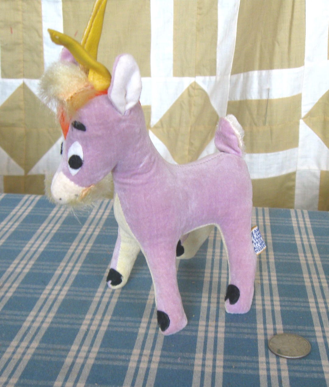 Dream Pets Goat Vintage Dakin Stuffed Plush Billy Goat Lavender Toy W ...