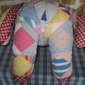 Antique Vintage Patchwork Quilt Teddy Bear Primitive Farmhouse Decor ...