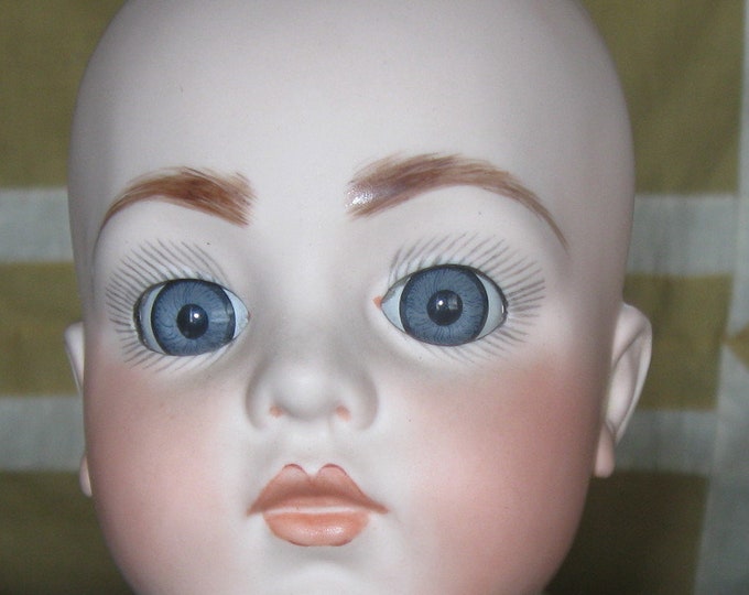 Vintage Bru J Reproduction Bisque Doll Head Blue Glass Eyes - Etsy