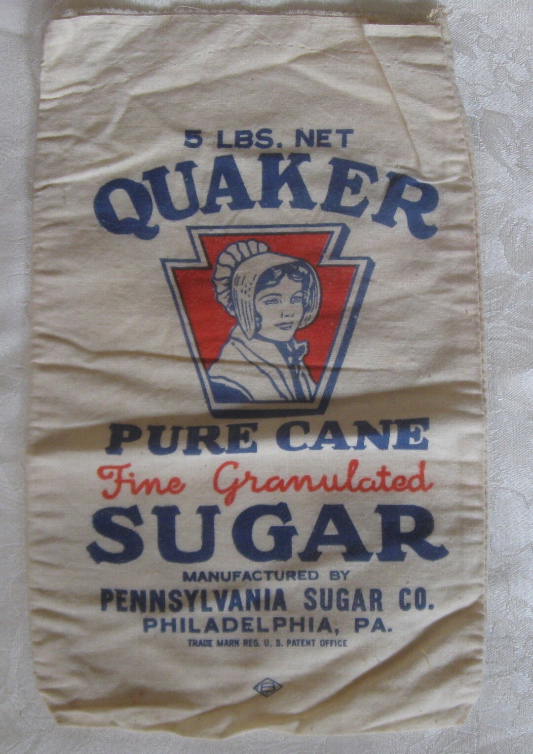Vintage Quaker Sugar Cane Granulated Bag Sack Feedsack Advertising ...