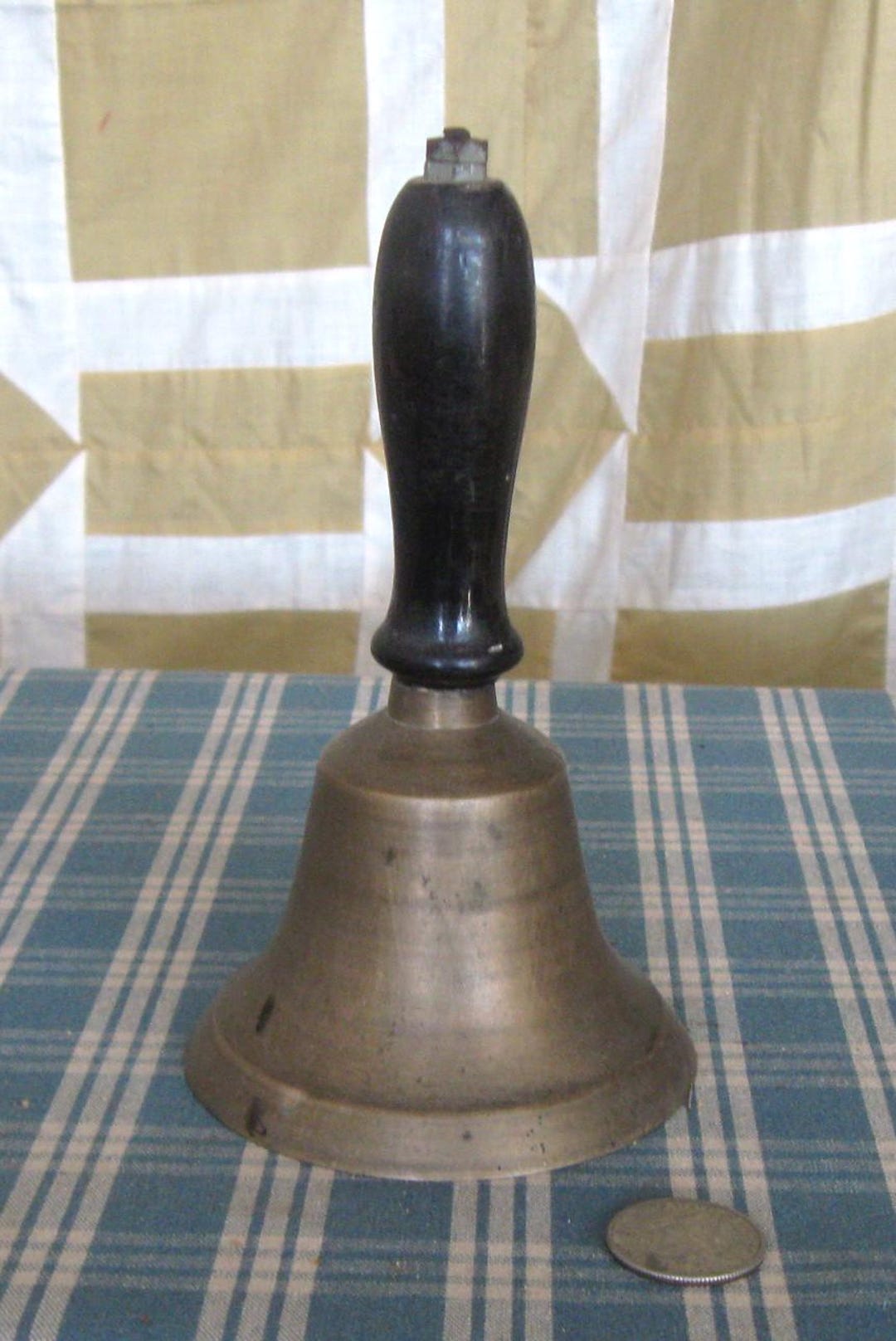 School Bell Brass & Wood Antique Hand Held Bell Dinner Teachers Bell - Etsy