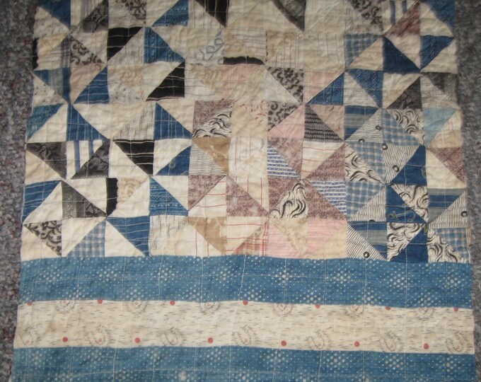 Vintage Antique Quilt Piece Repurpose Primitive Patchwork Cutter Quilt ...