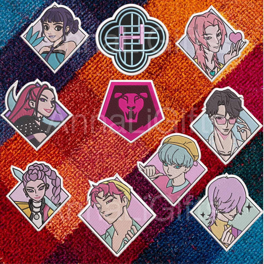 Kpop Demon Hunter Character COMBO Patches, Huntrix Demon Hunters Patch ...