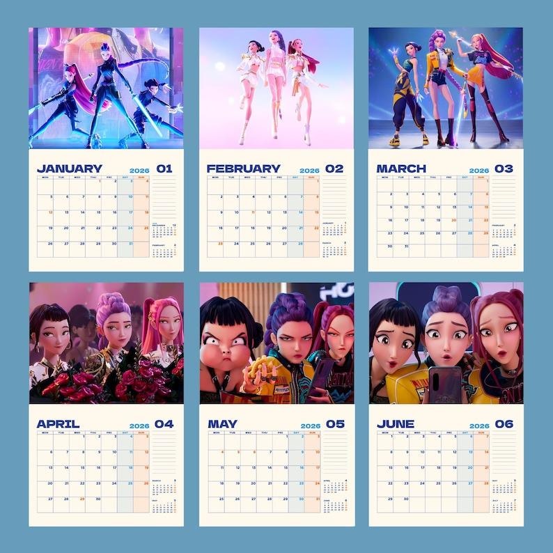 Huntrix 2026 Kalender Anime Girl Art, Huntrix Charakter Kalender ...