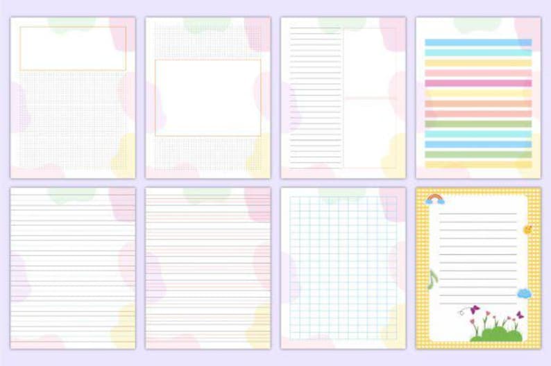 Kids Notebook Paper Bundle | 50 Editable Canva Templates | 8.5x11 Inch ...