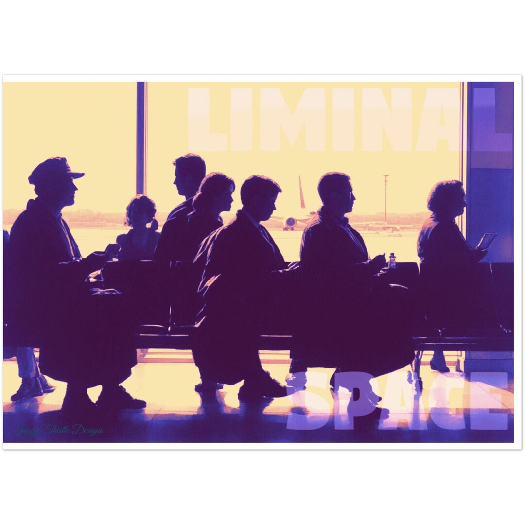 Airport Lounge Art Print - Liminal Space Fine Art Poster - Vivid Giclée ...