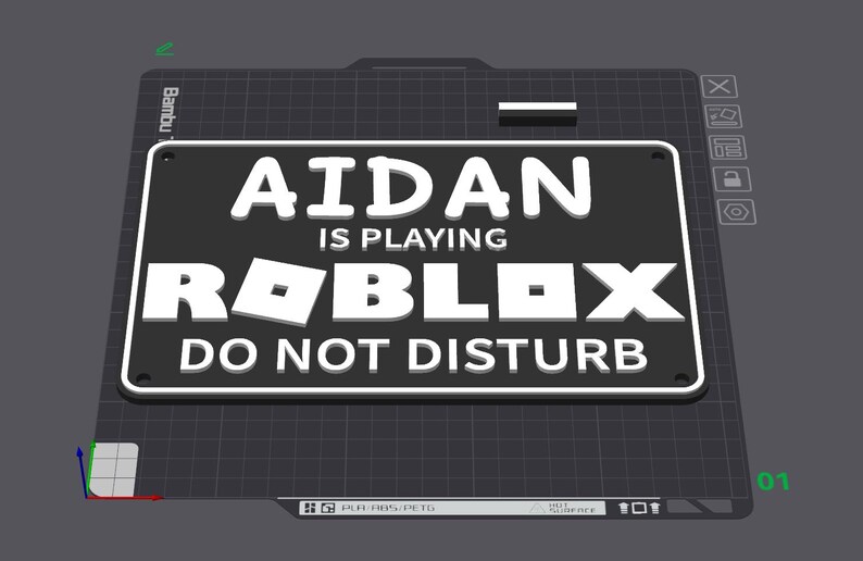 Decorative Roblox 3D Printed Personalised Name Door Sign Plaque Bedroom ...