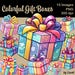 Colorful Gift Boxes Clipart - 15 Rainbow Colored Present Box Graphics ...