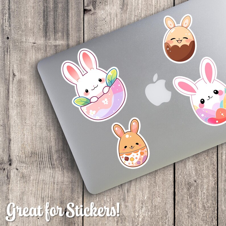 Kawaii Easter Bunny Eggs Clipart - 20 Cute Easter Egg With Bunny Ears ...