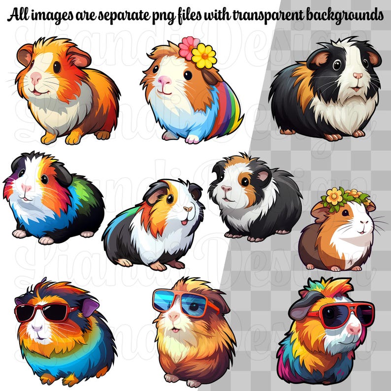 Kawaii Guinea Pigs Clipart - 20 Cute and Colorful Guinea Pig Graphics ...
