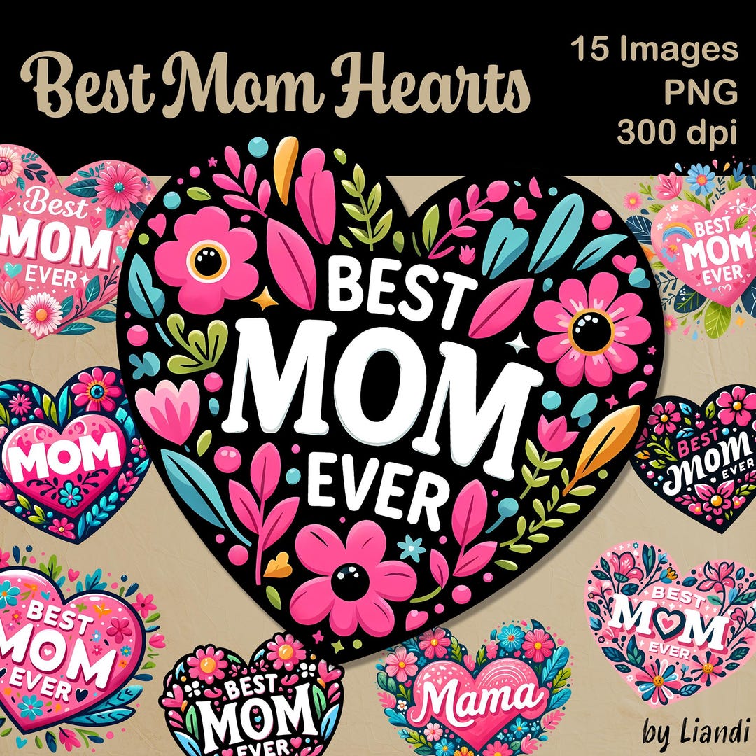 Best Mom Hearts Clipart - 15 Mother's Day Heart Graphics for DIY ...