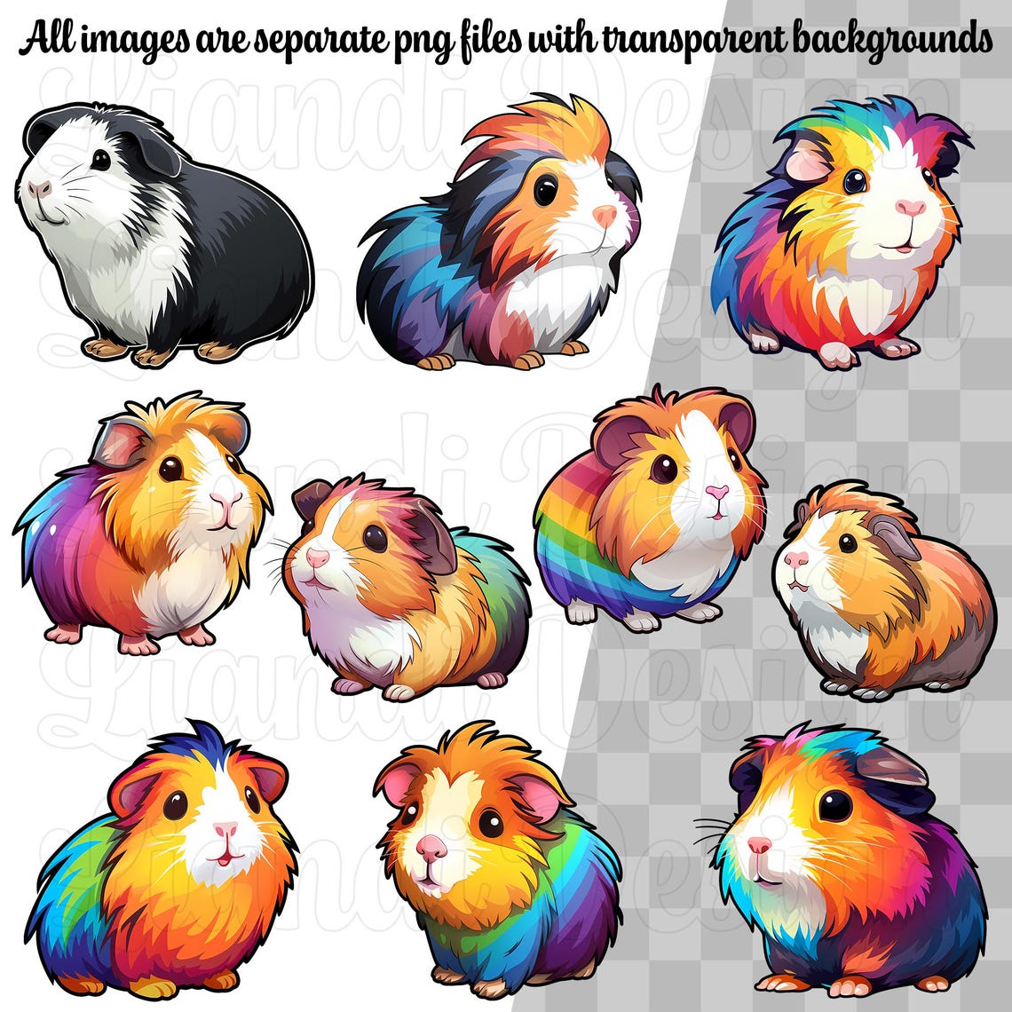 Kawaii Guinea Pigs Clipart - 20 Cute and Colorful Guinea Pig Graphics ...