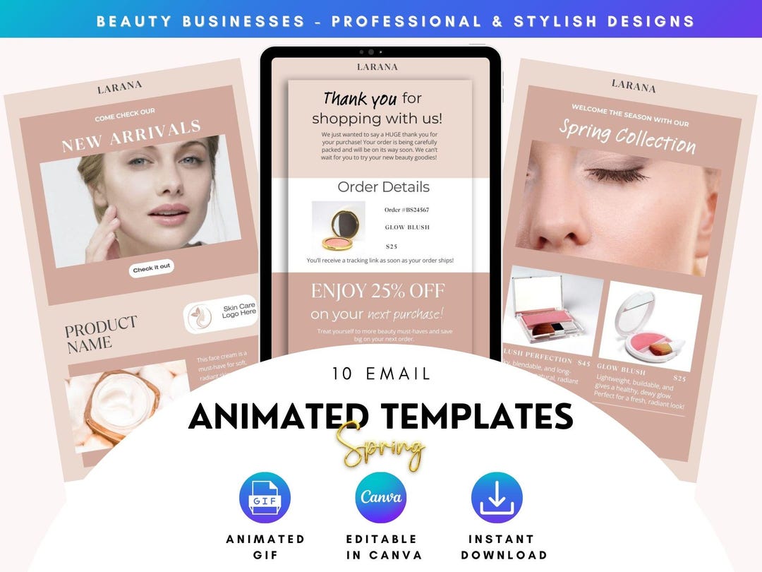 Animated Email Templates for Beauty Business | Canva Spring Newsletter ...
