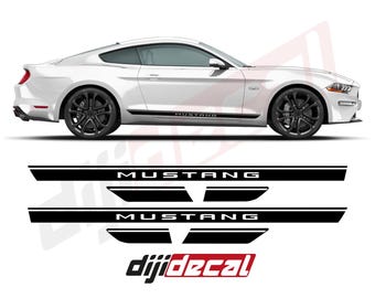 Fits Ford Mustang GT Side Rocker Graphics for Years 2015-2022 - Stripes ...