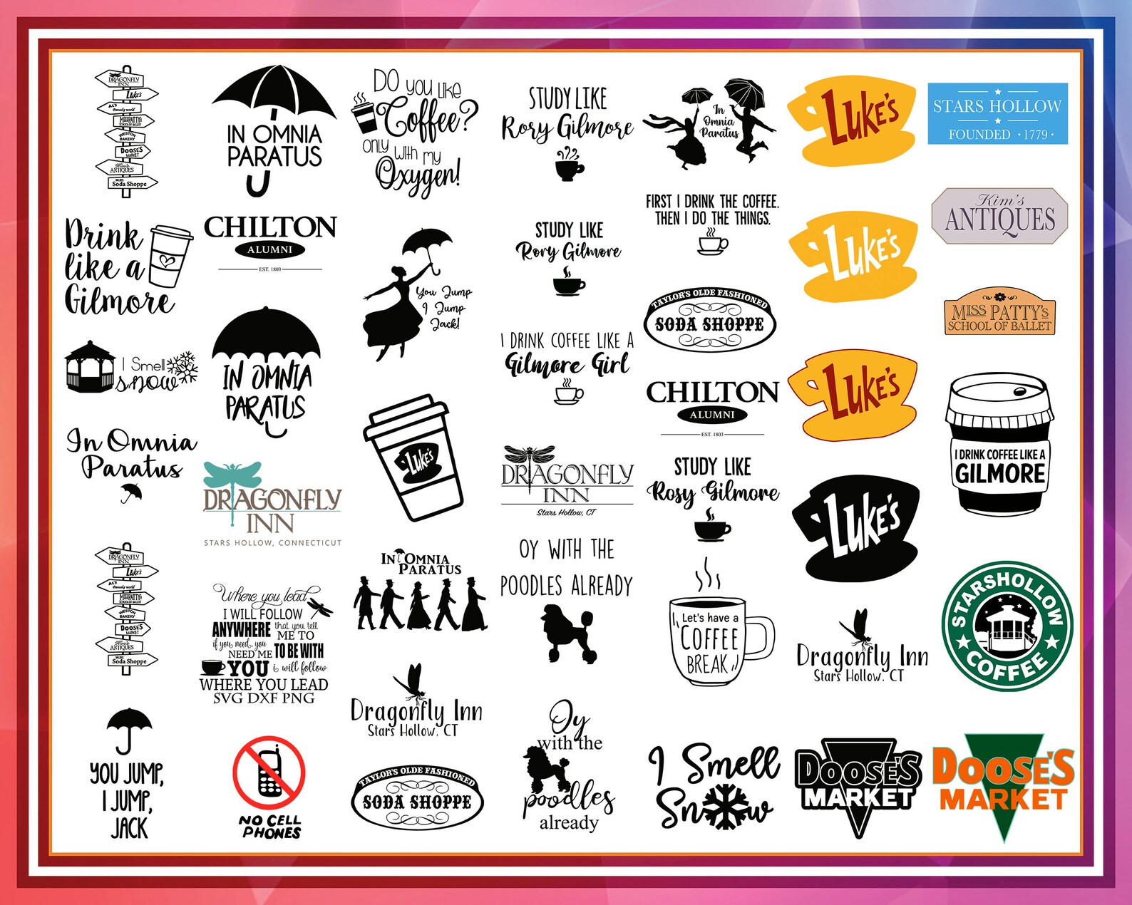 Bundle 44 Designs Gilmore Girls Svg Png Gilmore Girls Tv Show Etsy