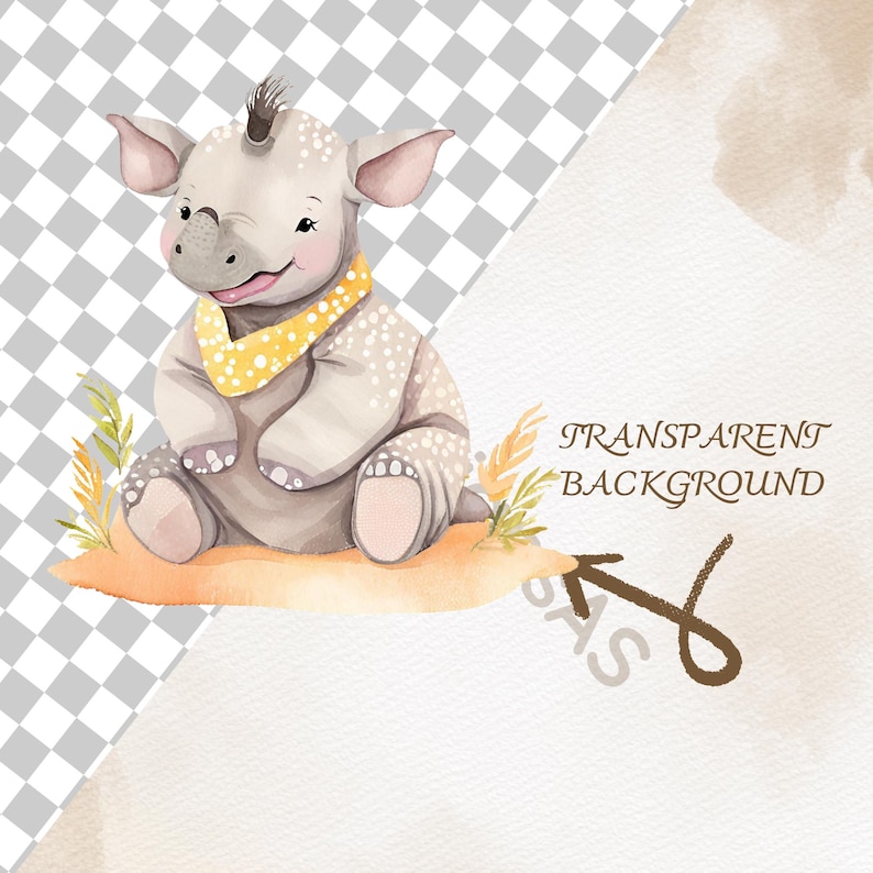 Watercolor Safari Animal Clipart, Cute Jungle Animals PNG, Baby Lion ...