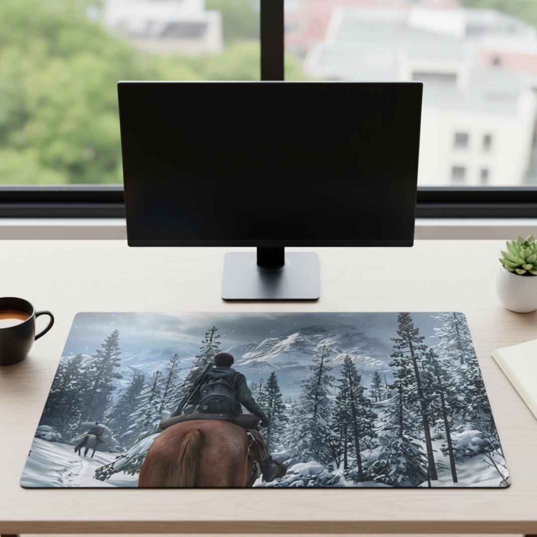 Snowy Mountain Horseback Scene Desk Mat: Post Apocalyptic Survival ...