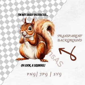 Funny ADHD Squirrel PNG, Adhd Mental Health Humor Sarcasm ...