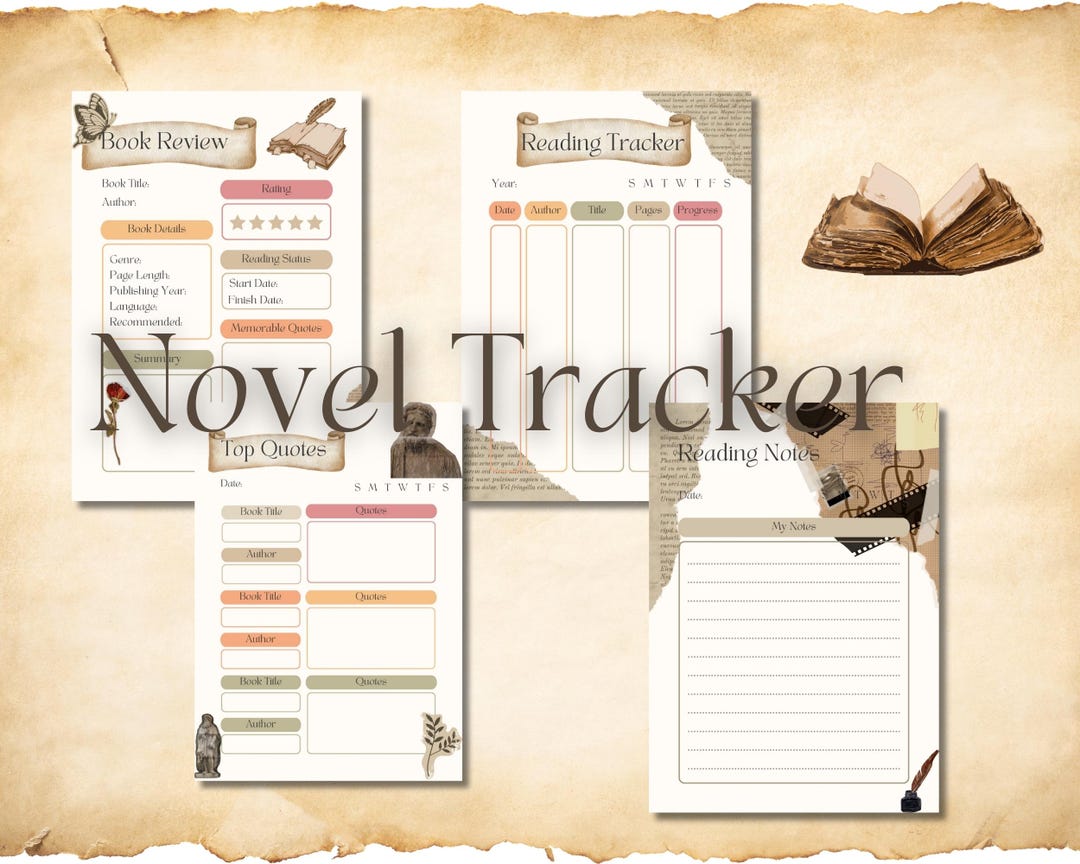 Reading Tracker | Book Planner | Novel Tracker | Digital Download - Etsy