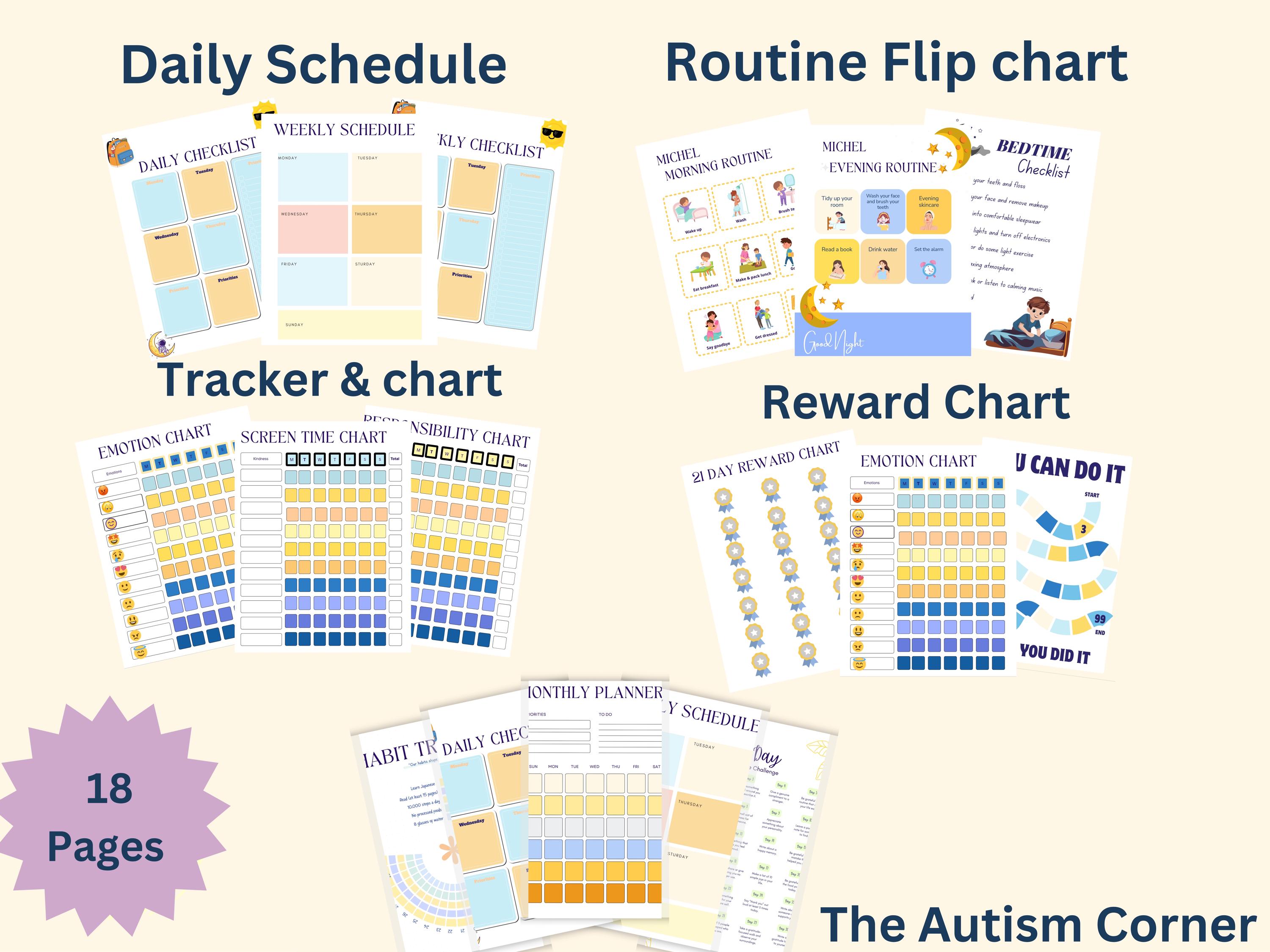 Autism Reward Chart Bundle | Positive Reinforcement & Behavior Tracking ...