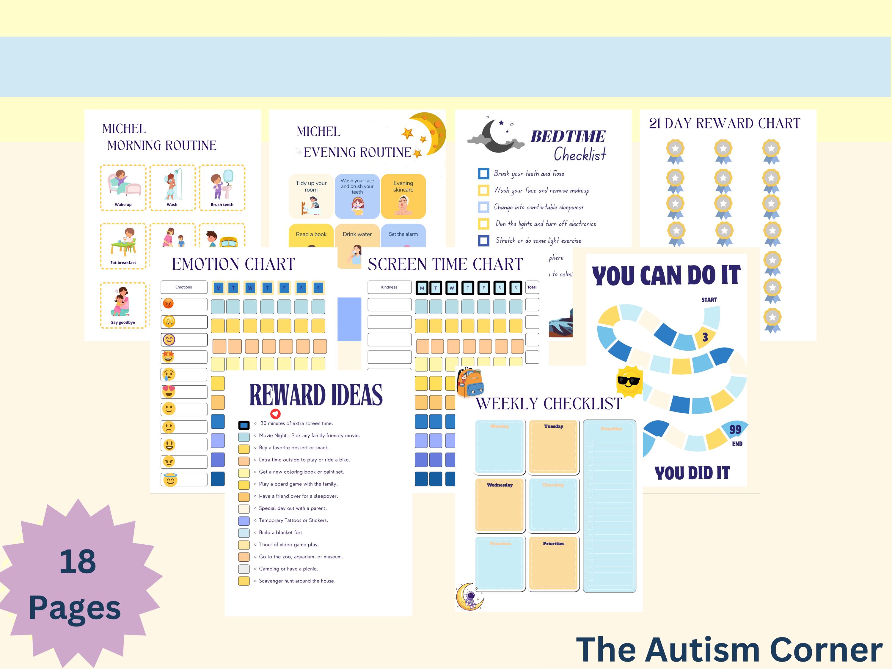 Autism Reward Chart Bundle | Positive Reinforcement & Behavior Tracking ...