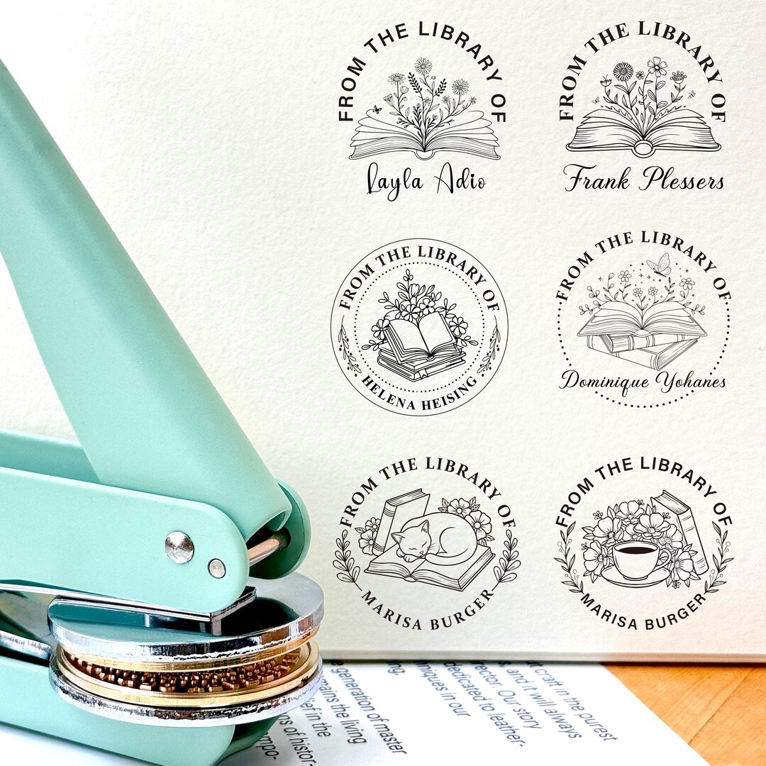 Personalized Book Embosser, Ex Libris Stamp, Custom Library Stamp, Book ...