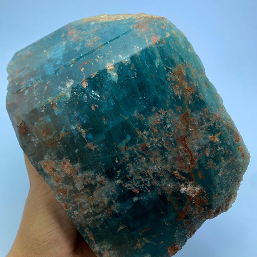 4000 Grams Large Size Deep Blue Aquamarine Crystal Specimen: Raw Blue ...