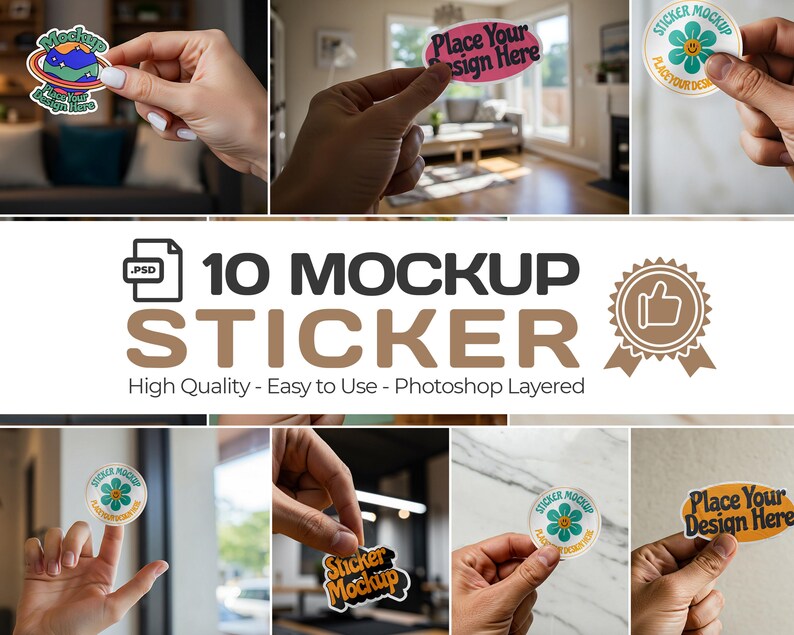 Die Cut Sticker Mockup, Sticker Mockup , Printify Sticker Mockup ...