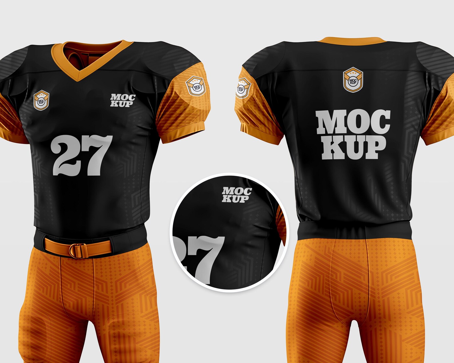Football Jersey Mockup PSD – Editable Front & Back Uniform Template ...