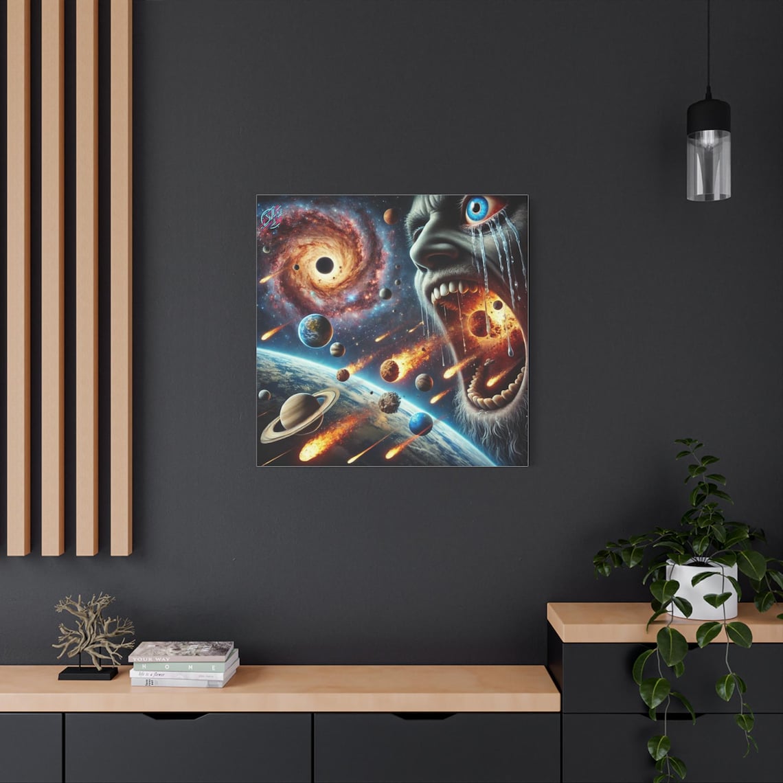 Galactic Fury Canvas Art, Cosmic Wall Decor, Space Horror Print, Unique ...
